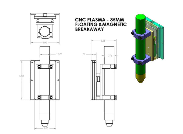 HUNTER PRO-FLOATING PLASMA MAGNET BREAKAWAY TORCH HEAD – KARVECUT CNC
