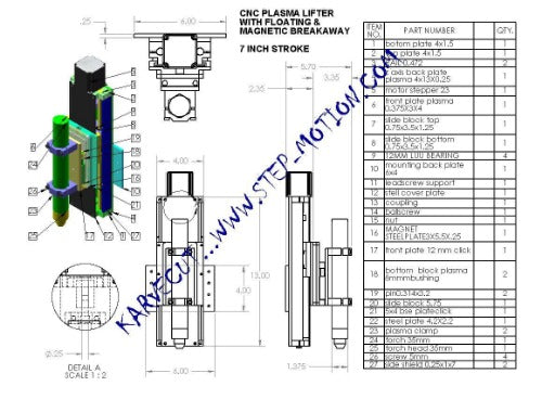 KARVECUT-Z AXIS PLASMA CNC 7" TRAVEL FLOATING BREAKAWAY 35 MM ...
